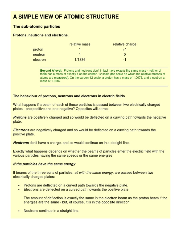 A Simple View of Atomic Structure | PDF | Atomic Orbital | Atoms