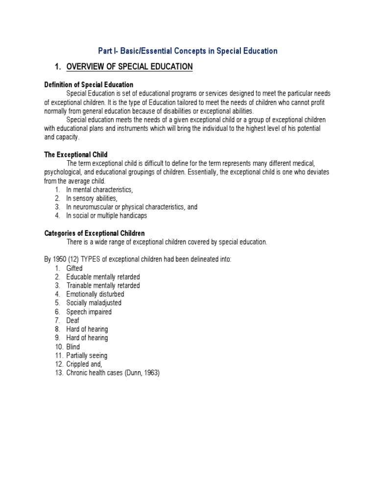 Special Education Essentials | PDF | Hearing Loss | Special Education