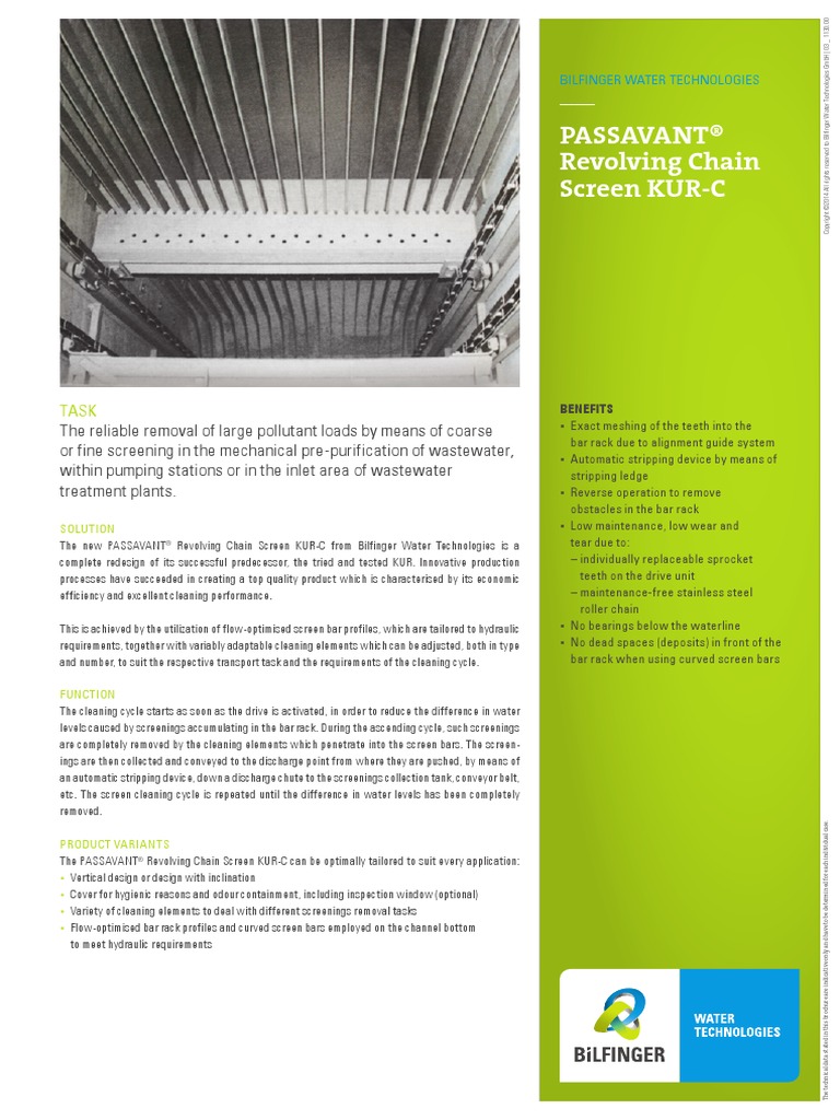 PF - Passavant Revolving Chain Screen Kur-C | PDF | Water Treatment ...