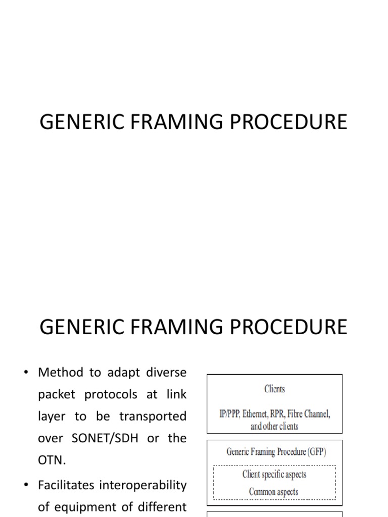 Generic Framing Procedure | Download Free PDF | Network Packet | Data Transmission