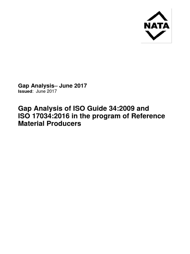 Gap Analysis of ISO Guide 34:2009 and ISO 17034:2016 in The Program of ...