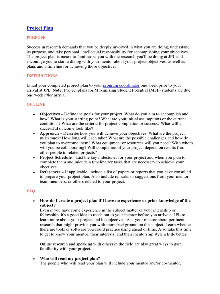 Project Plan: Purpose | PDF | Mentorship | Abstract (Summary)