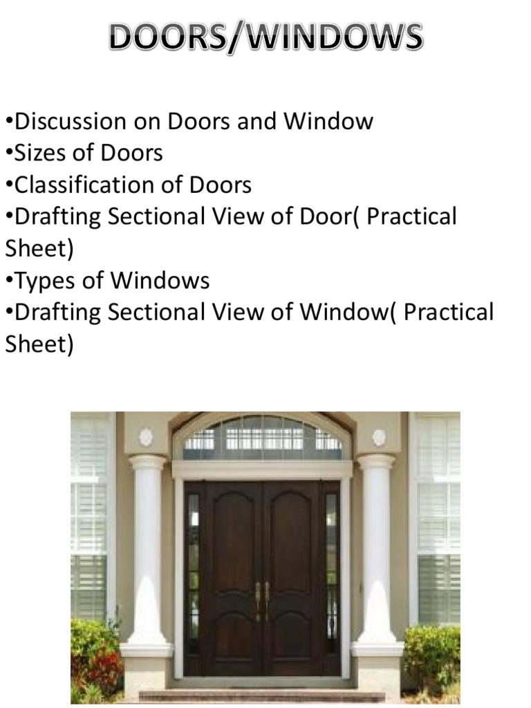Lecture - 3 - Doors and Window | PDF | Window | Door