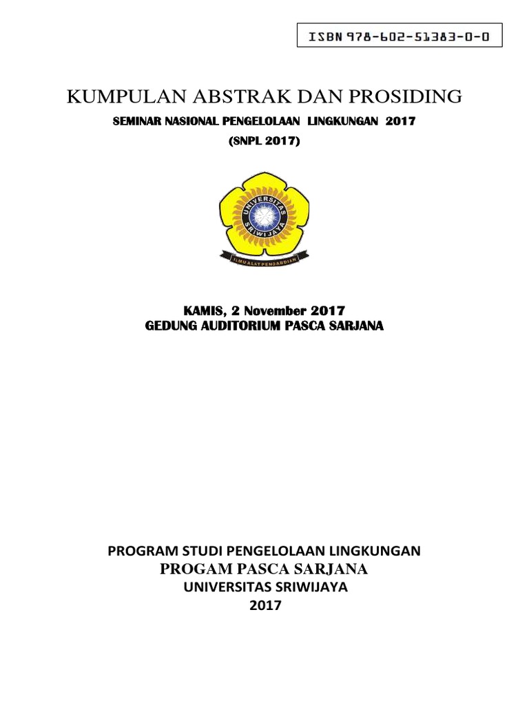 BER ISBN Buku Kumpulan ABSTRAK Dan Prosiding SNPL 2017 | PDF