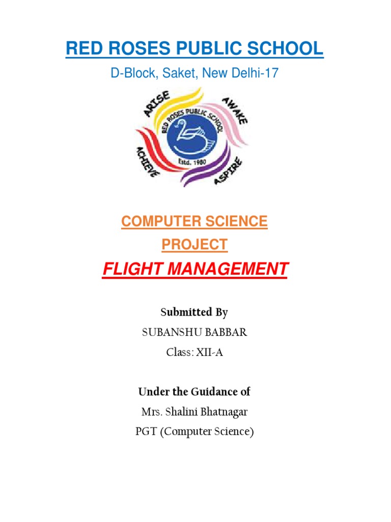 Flight Management For Class12 | PDF | Oracle Database | Data Management