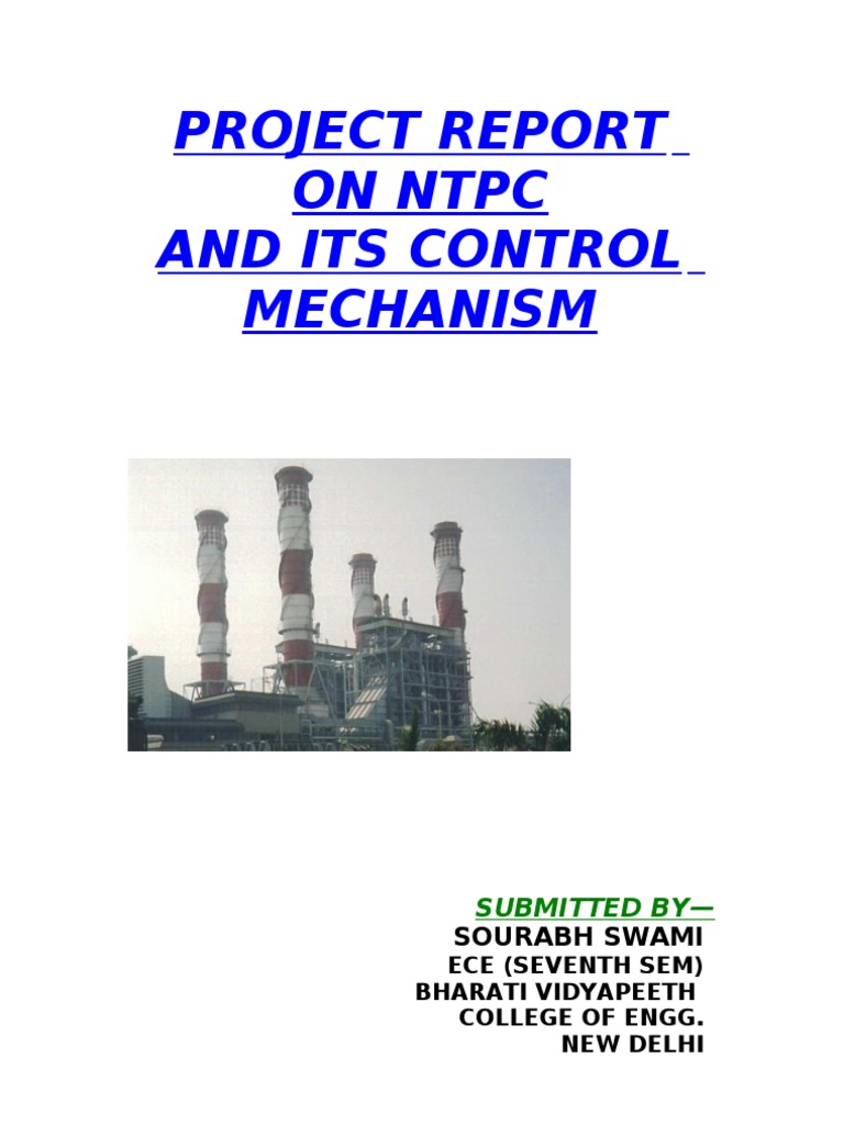 Project Report On NTPC and Its Control Mechanism: Sourabh Swami | PDF ...