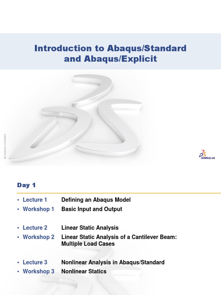 Introduction To Abaqus/Standard and Abaqus/Explicit | PDF | Software | Computing And Information ...