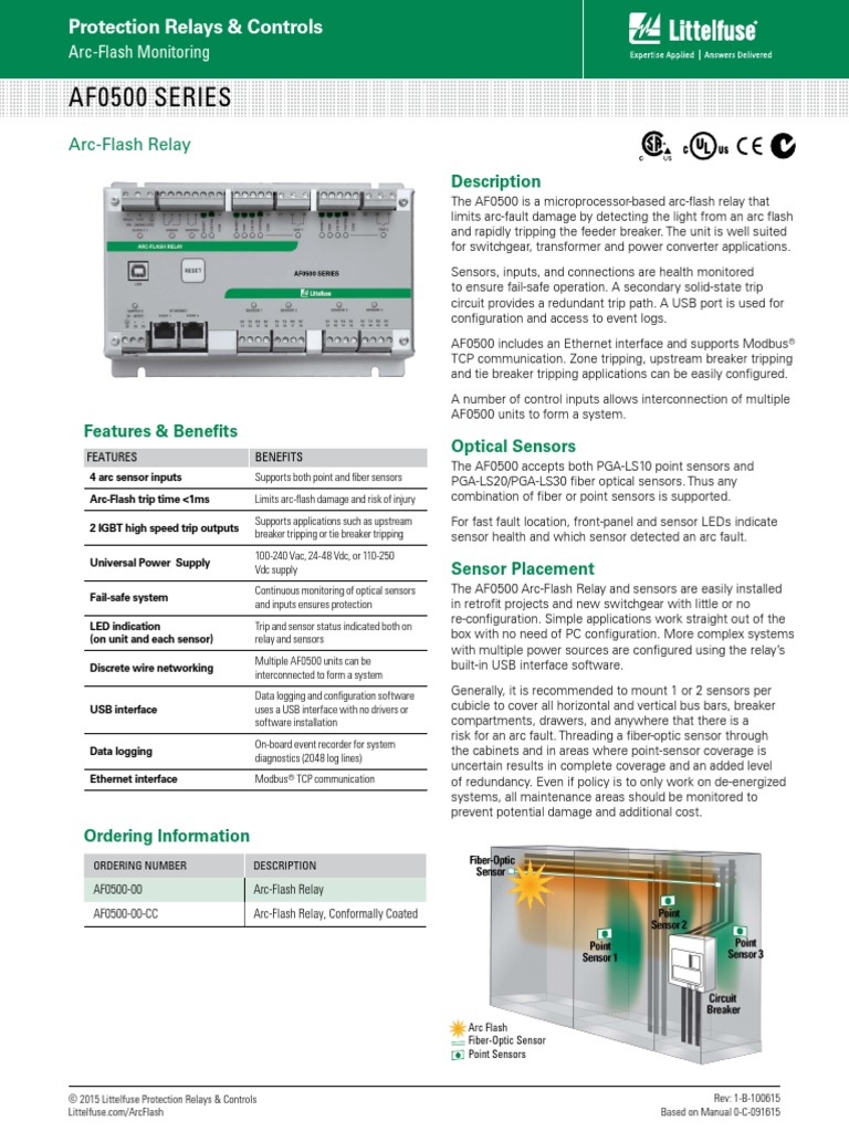 Littelfuse ProtectionRelays AF0500 Datasheet | PDF | Relay | Optical Fiber