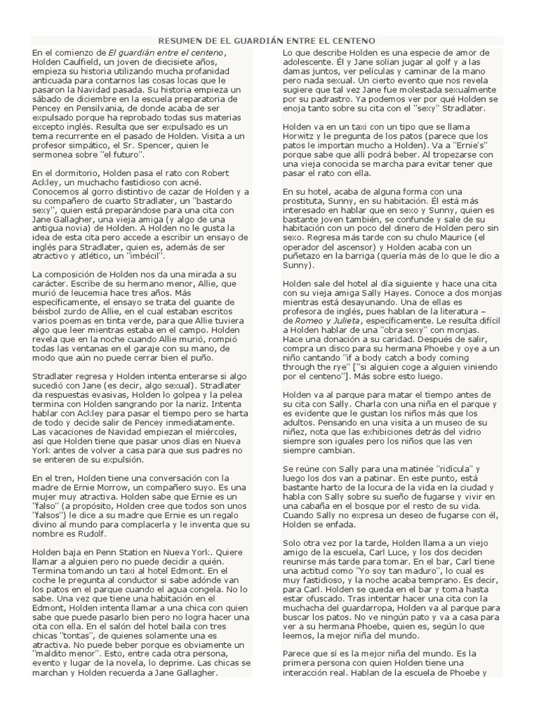 El Guardián Entre El Centeno | PDF