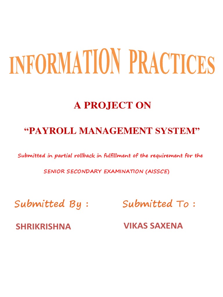 A Project On: "Payroll Management System" | PDF | Inheritance (Object Oriented Programming ...
