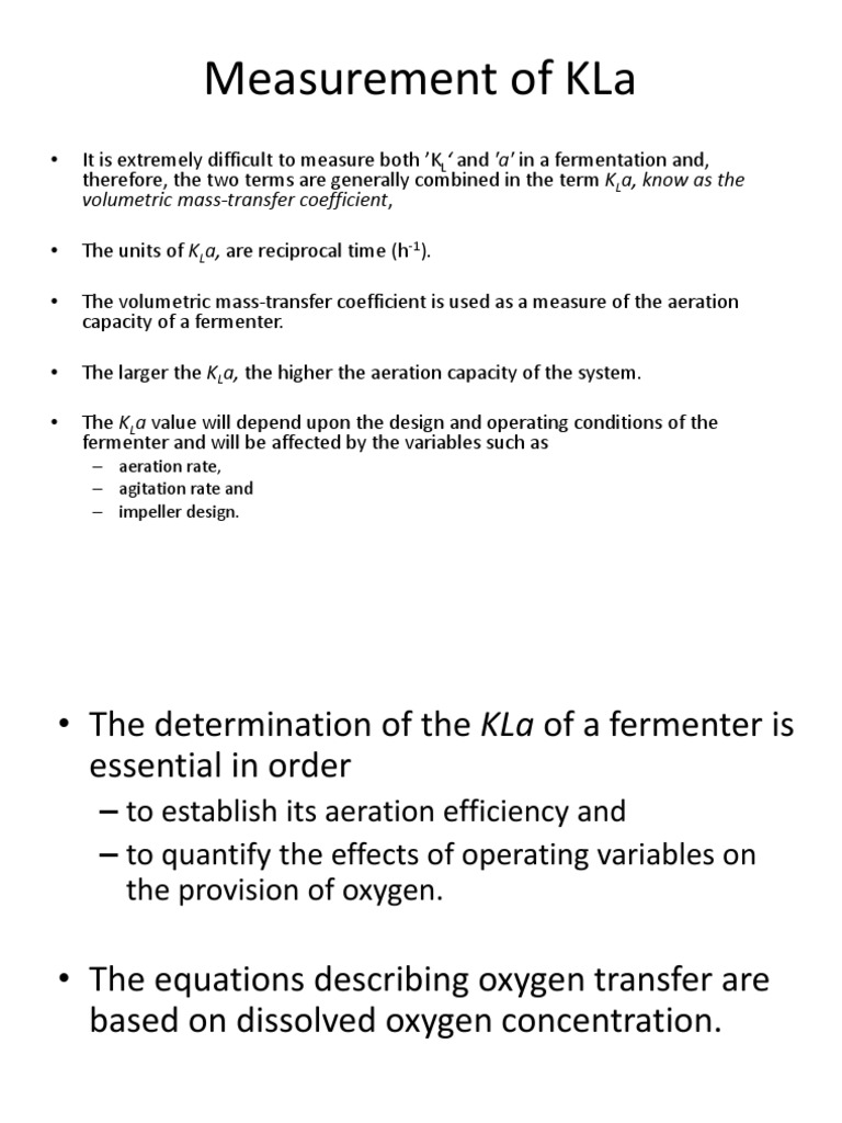 Measurement of Kla | PDF | Oxygen | Solution