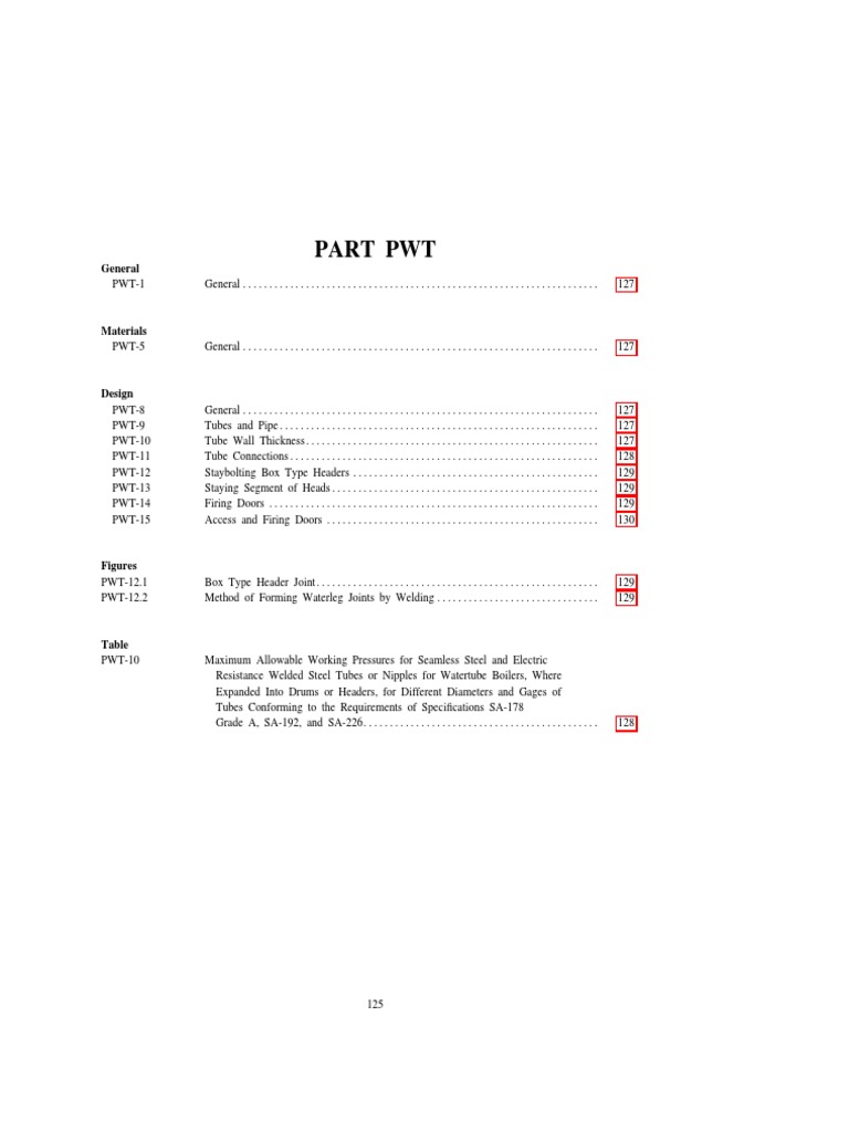Part PWT: General | PDF | Pipe (Fluid Conveyance) | Boiler