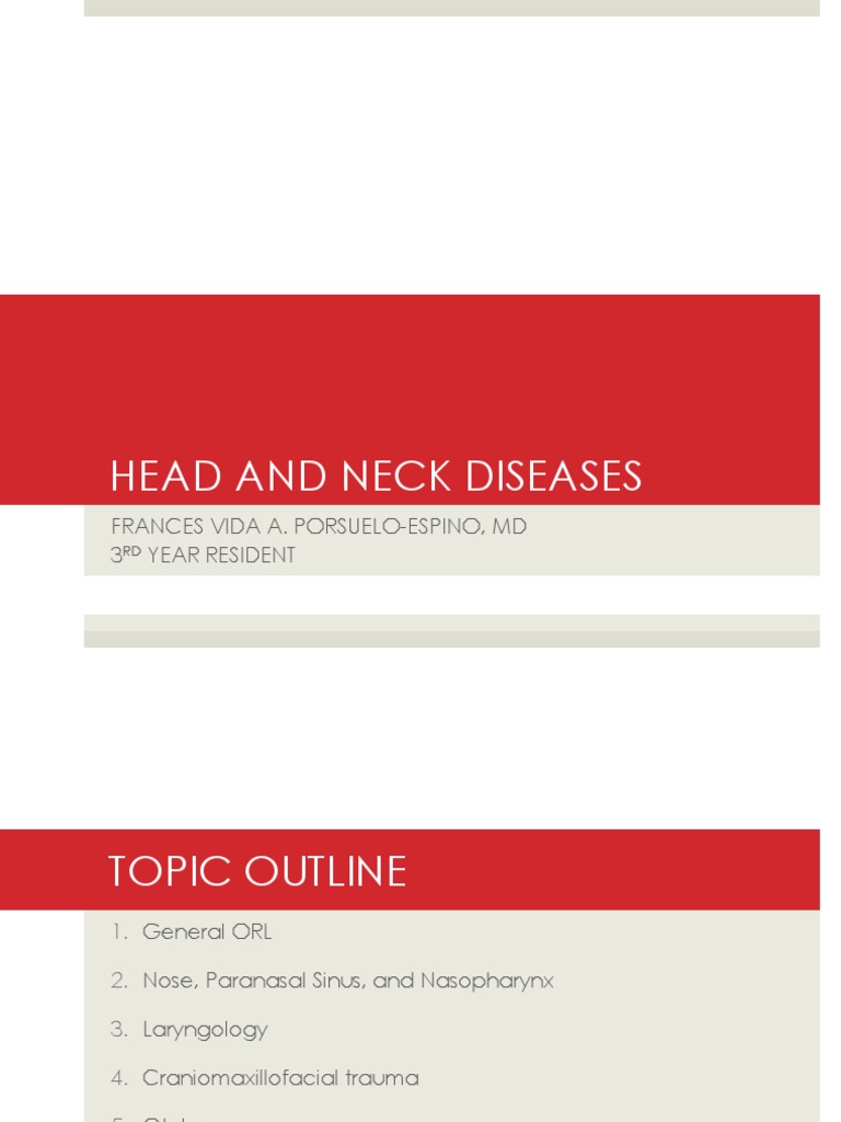 Guide to Head and Neck Diseases | PDF | Medical Specialties | Diseases ...