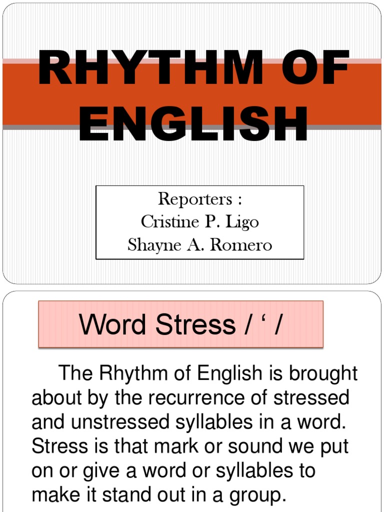 The Rhythm of English | PDF | Stress (Linguistics) | Verb