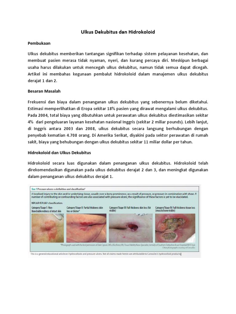 Ulkus Dekubitus Dan Hidrokoloid | PDF