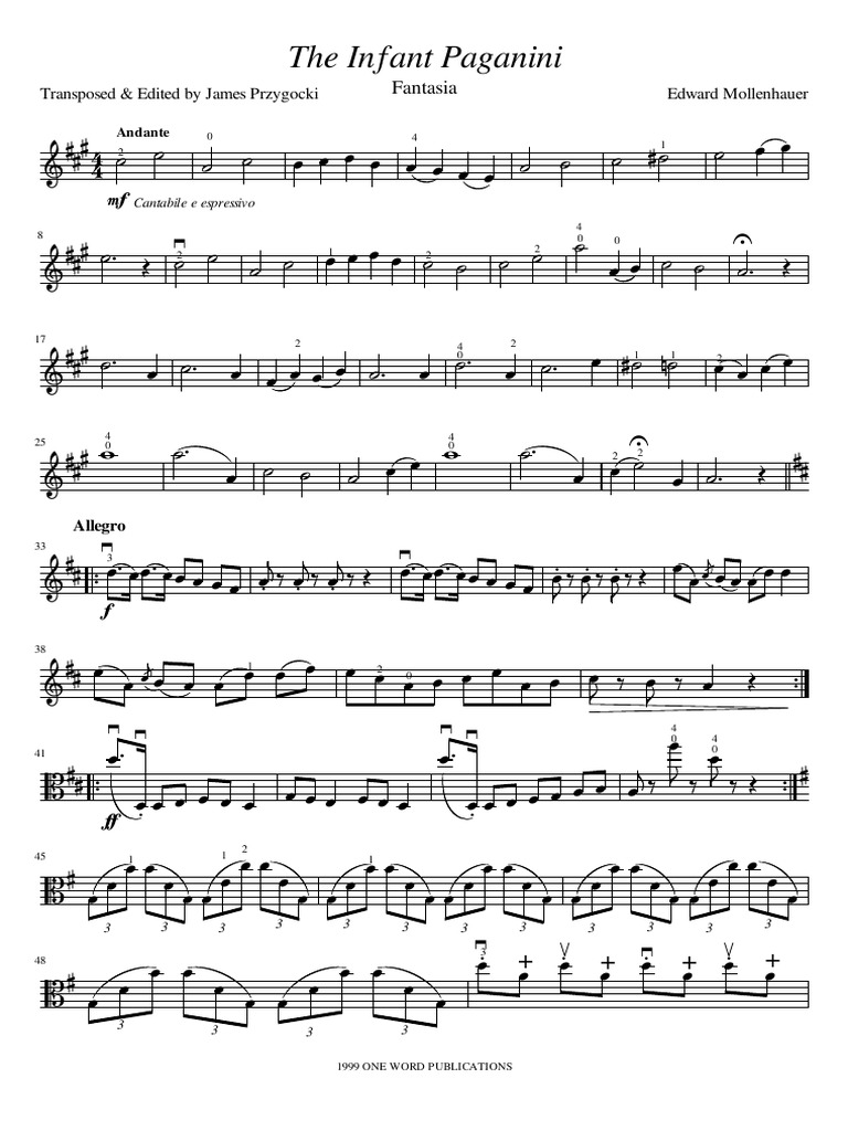 The Infant Paganini - Viola Part | PDF | Classical Music | Leisure
