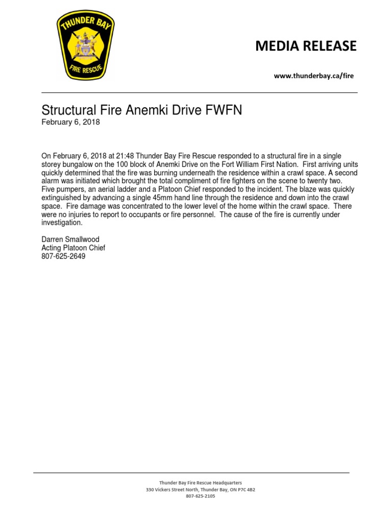 Media Release Template | PDF | Fire Engine | Public Services