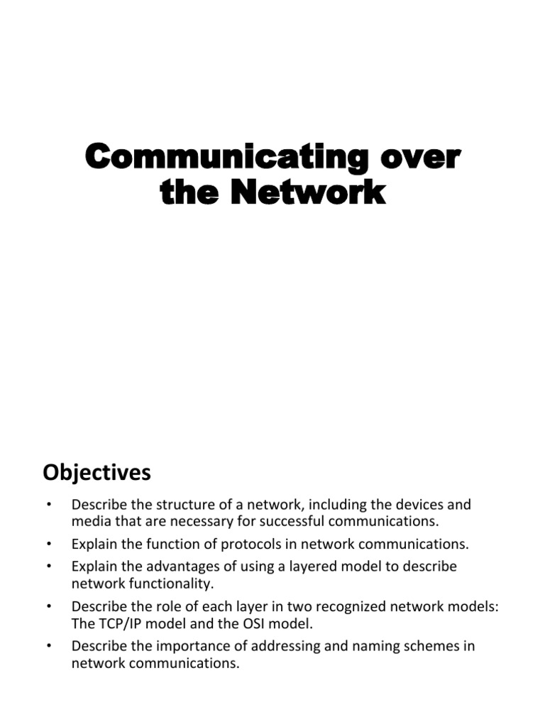 Chapter 2 Communicating Over The Network | PDF | Osi Model ...