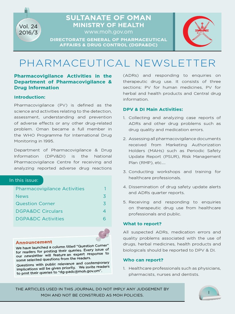 Newsletter Vol 24-3 | PDF | Pharmacovigilance | Aspirin