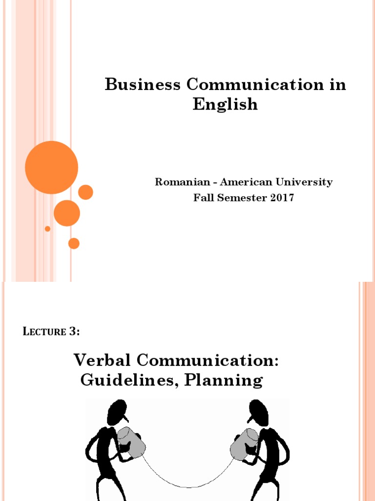 Business Communication in English: Romanian - American University Fall ...