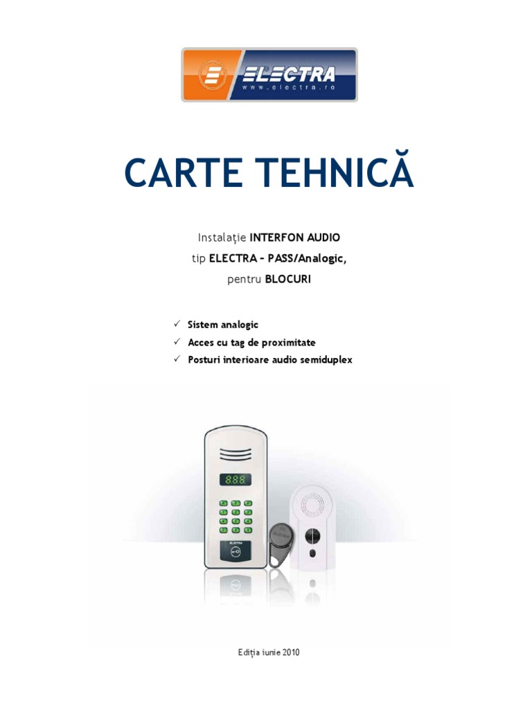 Electra Carte Tehnica PDF | PDF