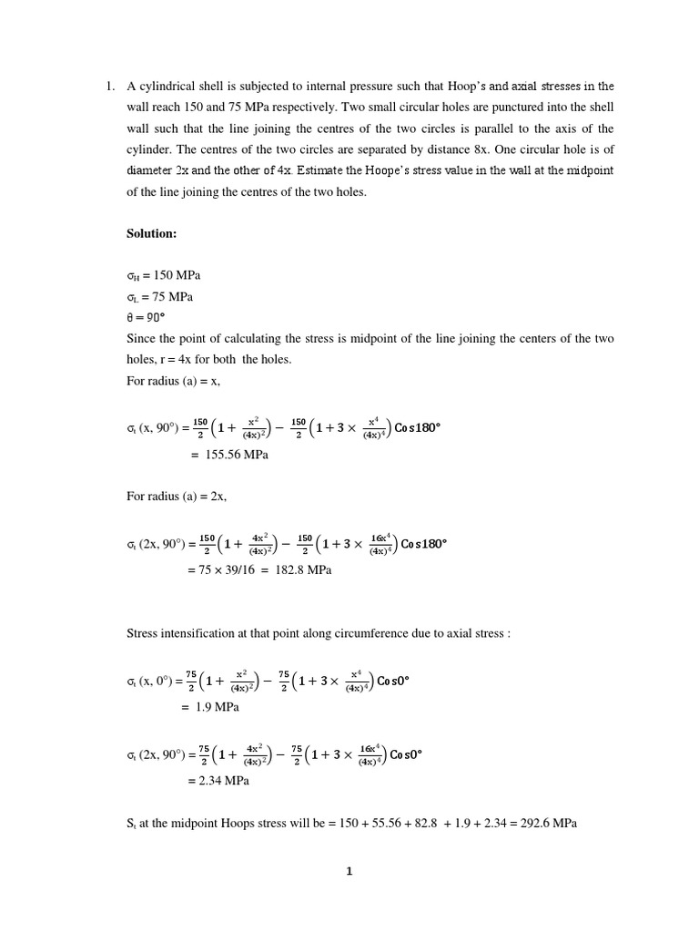 Sample Solutions | PDF | Pipe (Fluid Conveyance) | Stress (Mechanics)