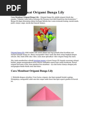 Tutorial Bunga Lily Dari Origami