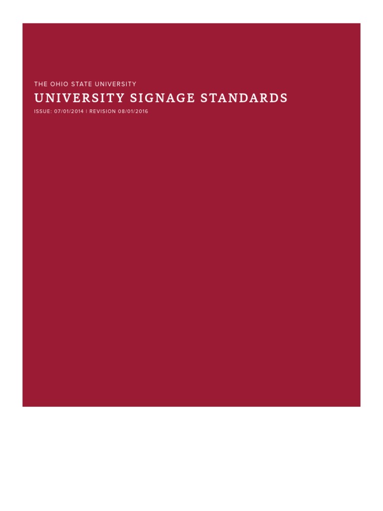 Ohio State University Signage Standards | PDF | Door | Typefaces