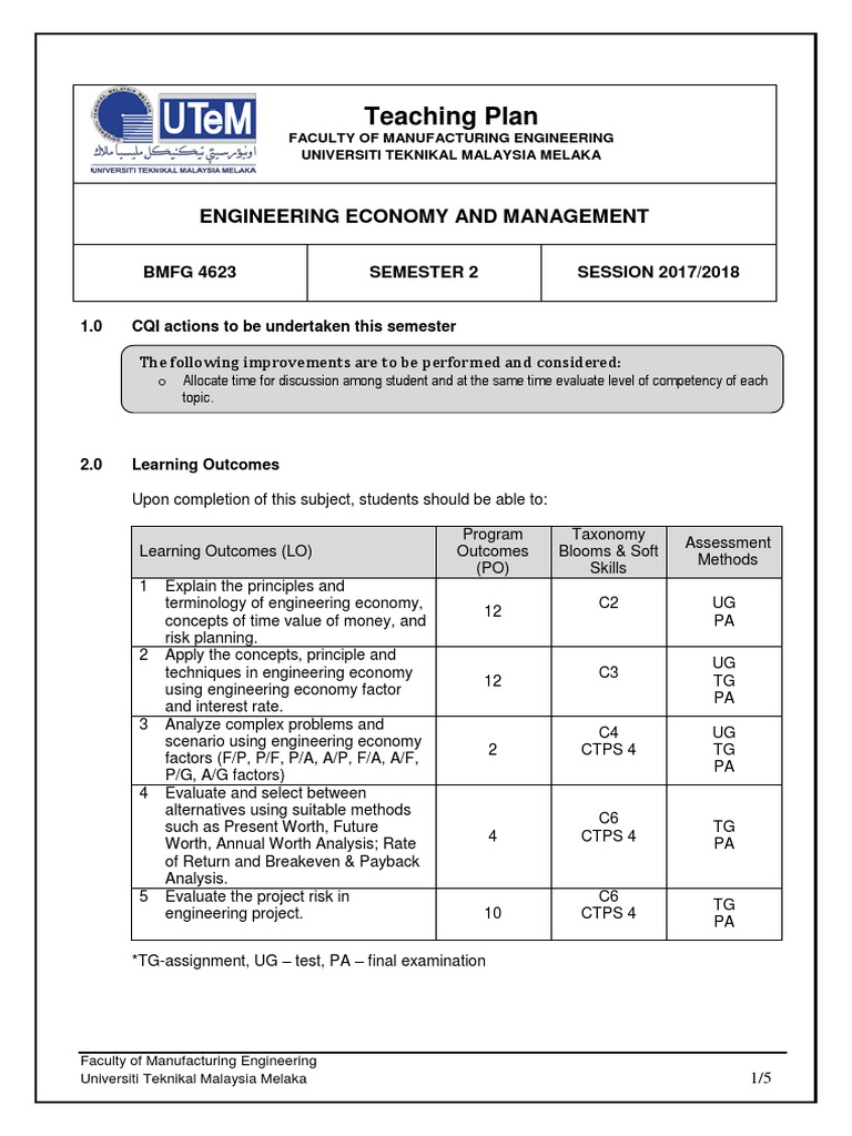 Engineering Economy Course Overview | PDF | Risk Management | Interest