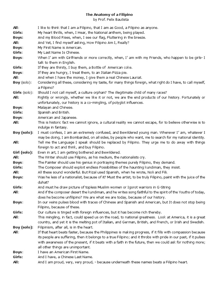 The Anatomy of a Filipino | Languages