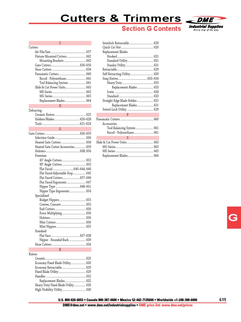 US Section G Cutters Trimmersv7 17 PDF | PDF | Knife | Blade