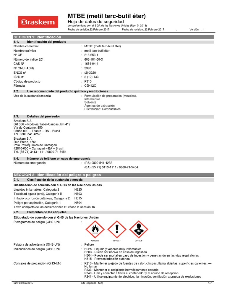 MTBE | PDF | Dióxido de carbono | Agua