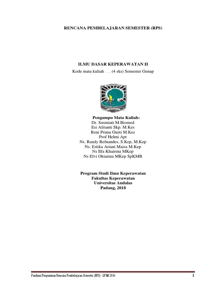 RPS IDK II 2017 Kuliah Dan Praktikum | PDF | Pengembangan Diri | Sains & Matematika