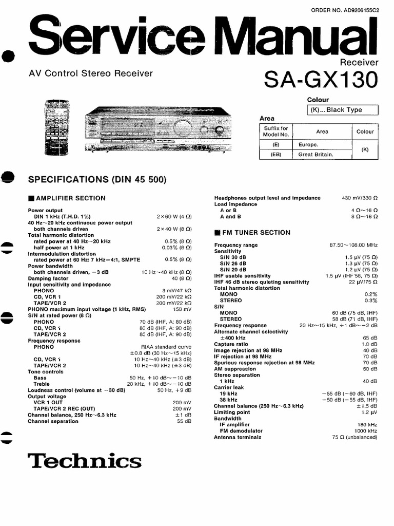 Technics SA-GX130 (1) Manual | PDF