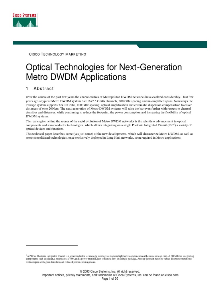 DWDM Cisco | PDF | Wavelength Division Multiplexing | Laser