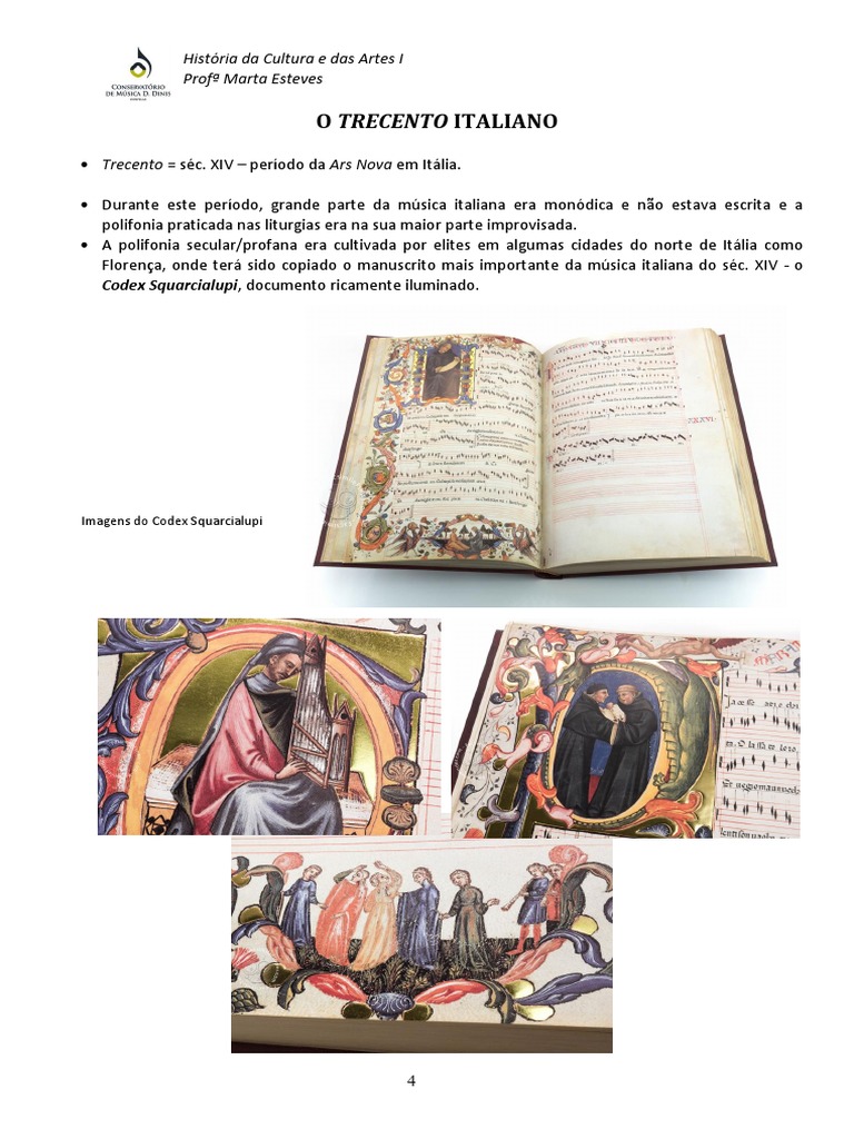 O Trecento Italiano: Música e Compositores | PDF | Artes Cênicas ...