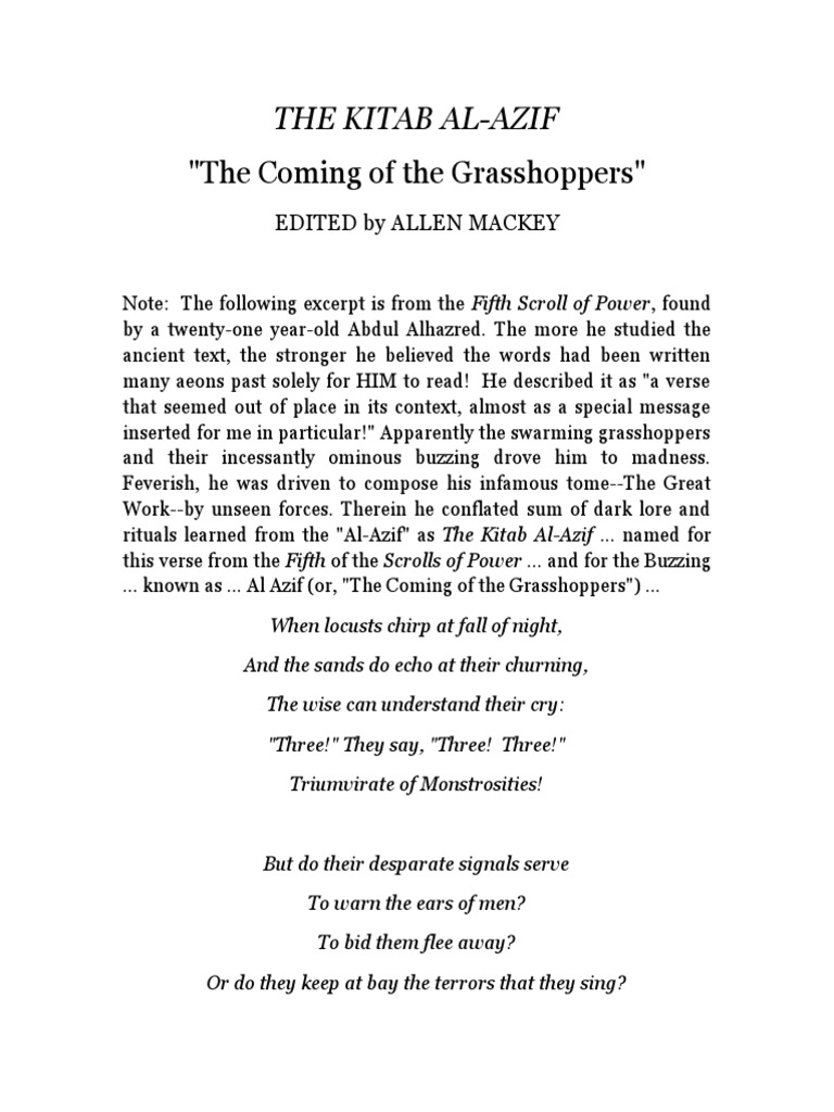 The Kitab Al-Azif: Origins and Lore | PDF | Cthulhu Mythos | H. P ...