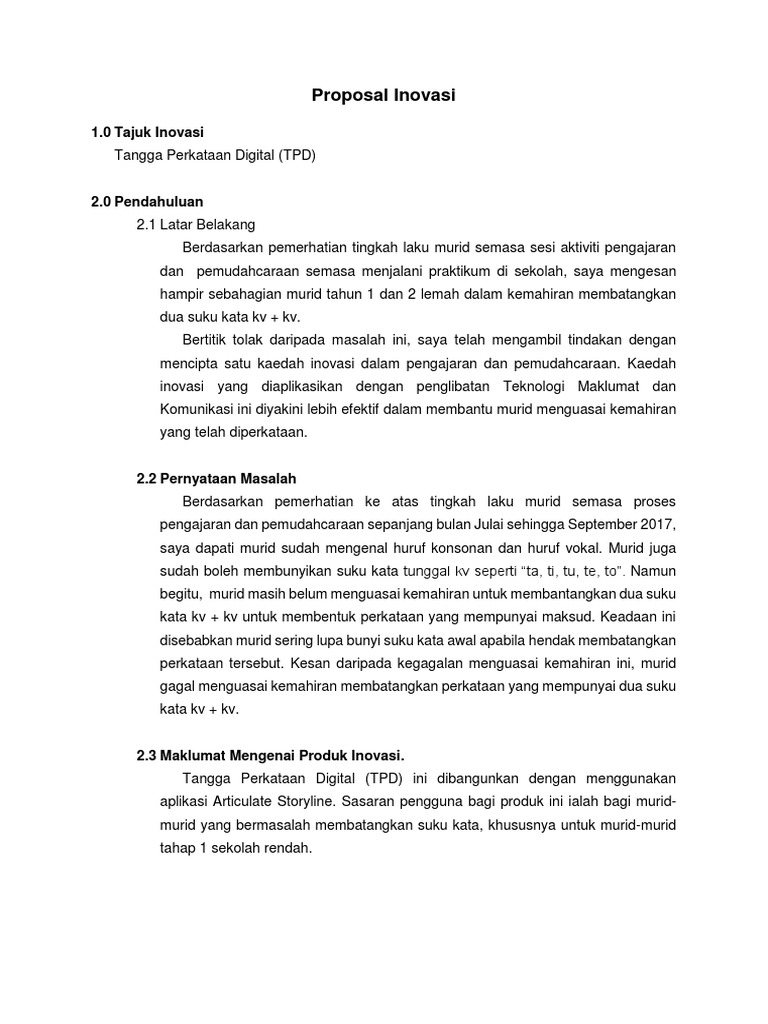 Contoh Proposal Inovasi Pdf - Riset