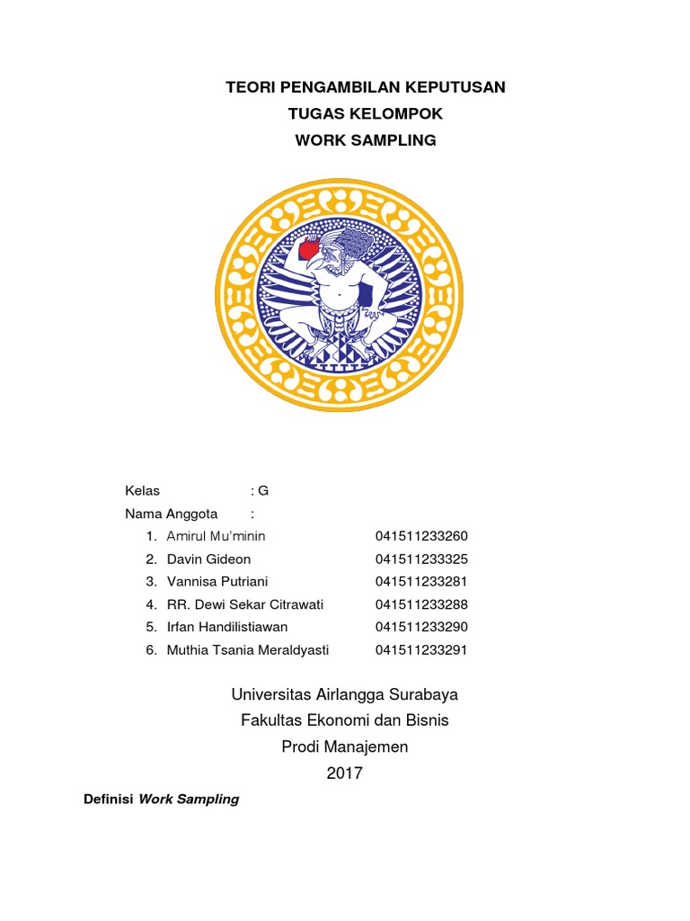 Definisi Work Sampling | PDF
