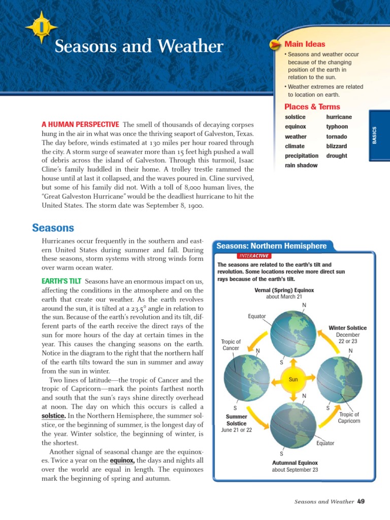 Section 3 1 Seasons And Weather Pdf Rain Tropical Cyclones