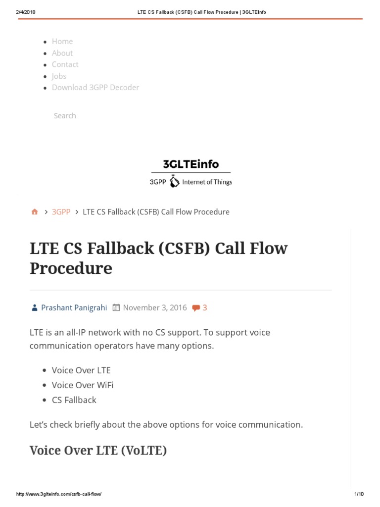 LTE CS Fallback (CSFB) Call Flow Procedure - 3GLTEInfo | PDF | Ip ...
