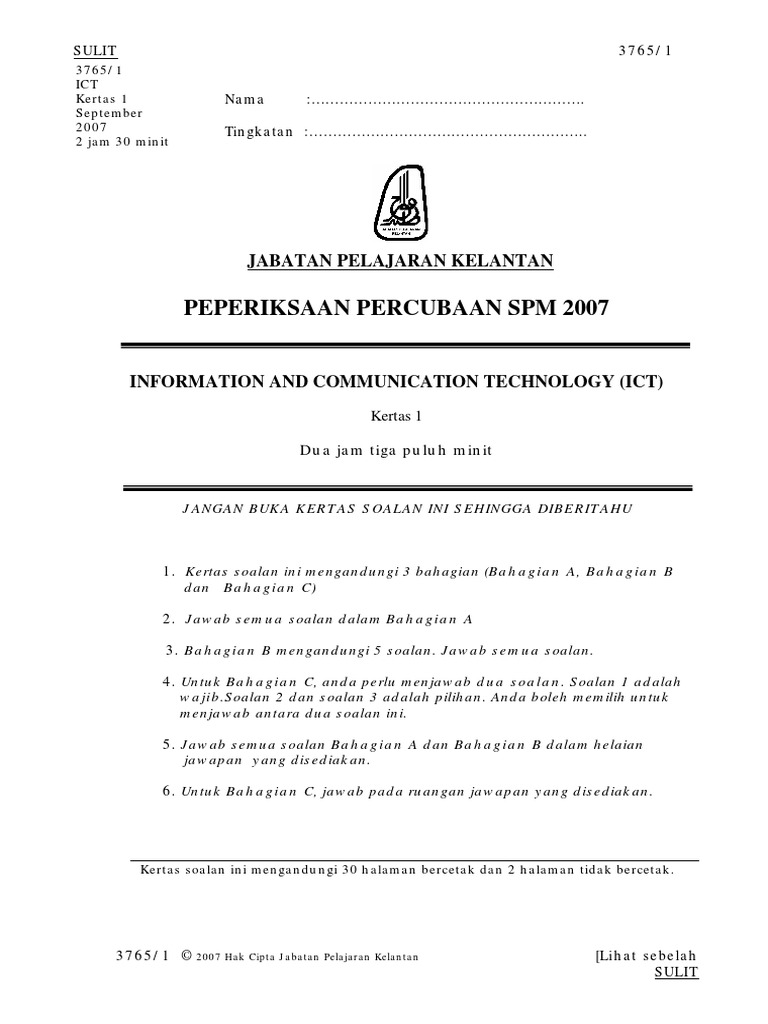 Soalan Latihan Ict Ting 4 | PDF