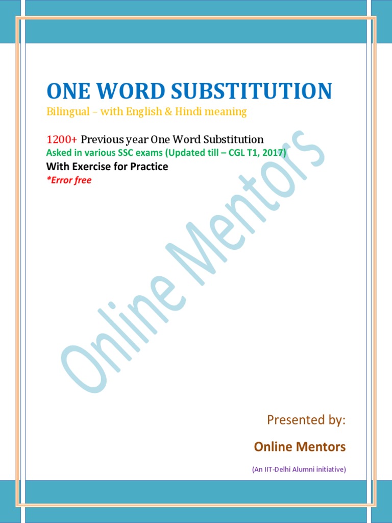 One Word Substitution Bilingual | PDF | Religion And Belief