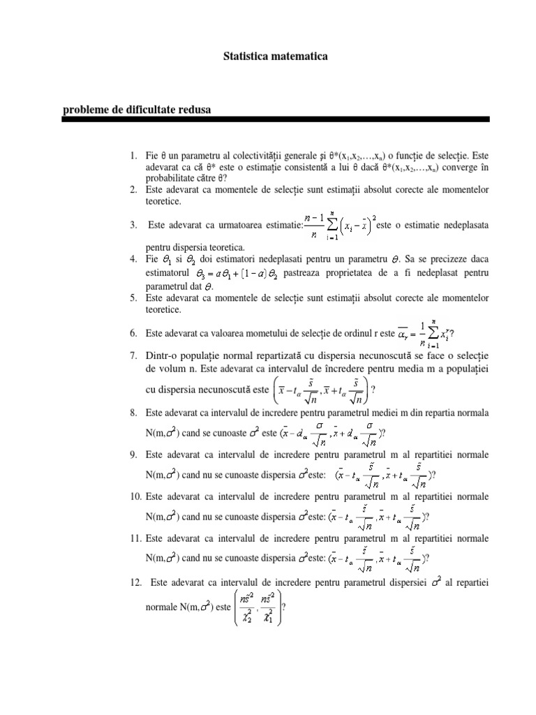 Statistica Matematica PDF | PDF