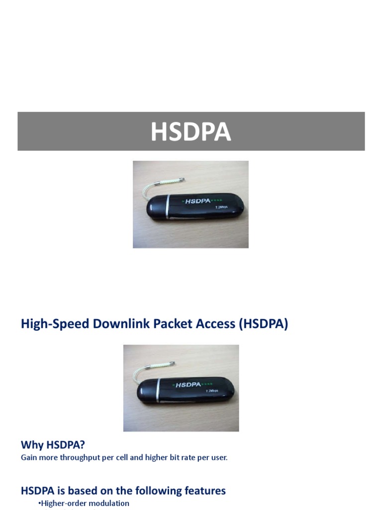 HSDPA Key Features | PDF | High Speed Packet Access | Computer Networking