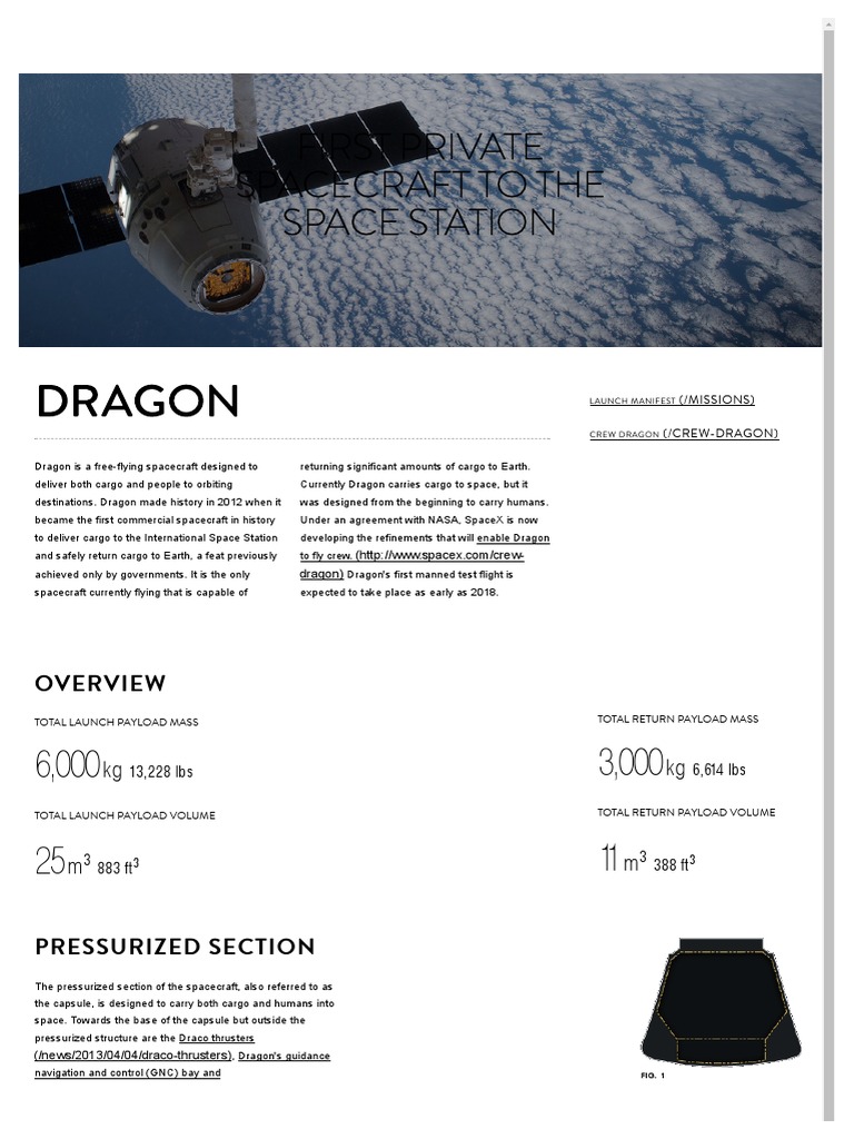Dragon - SpaceX | PDF | Space X Dragon | Aerospace