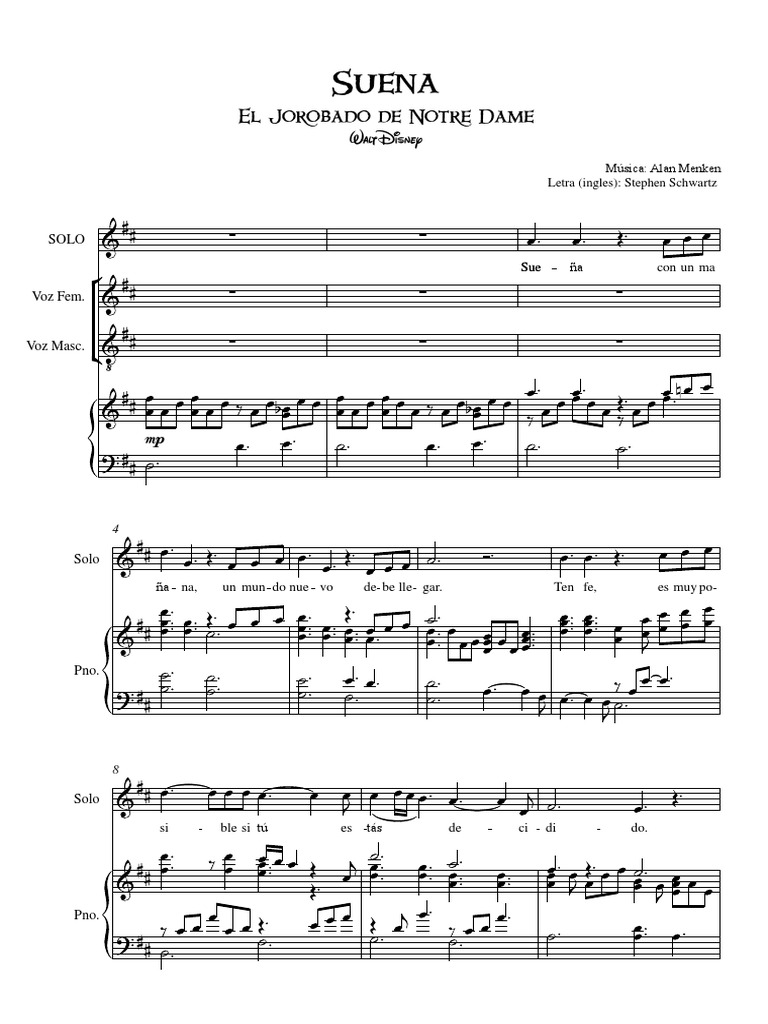 Sueña (En D) (Sib8) - Full Score | PDF