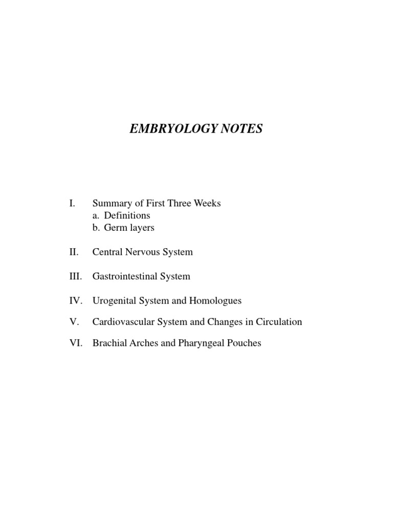 Embryology Notes PDF | PDF | Aorta | Zoology