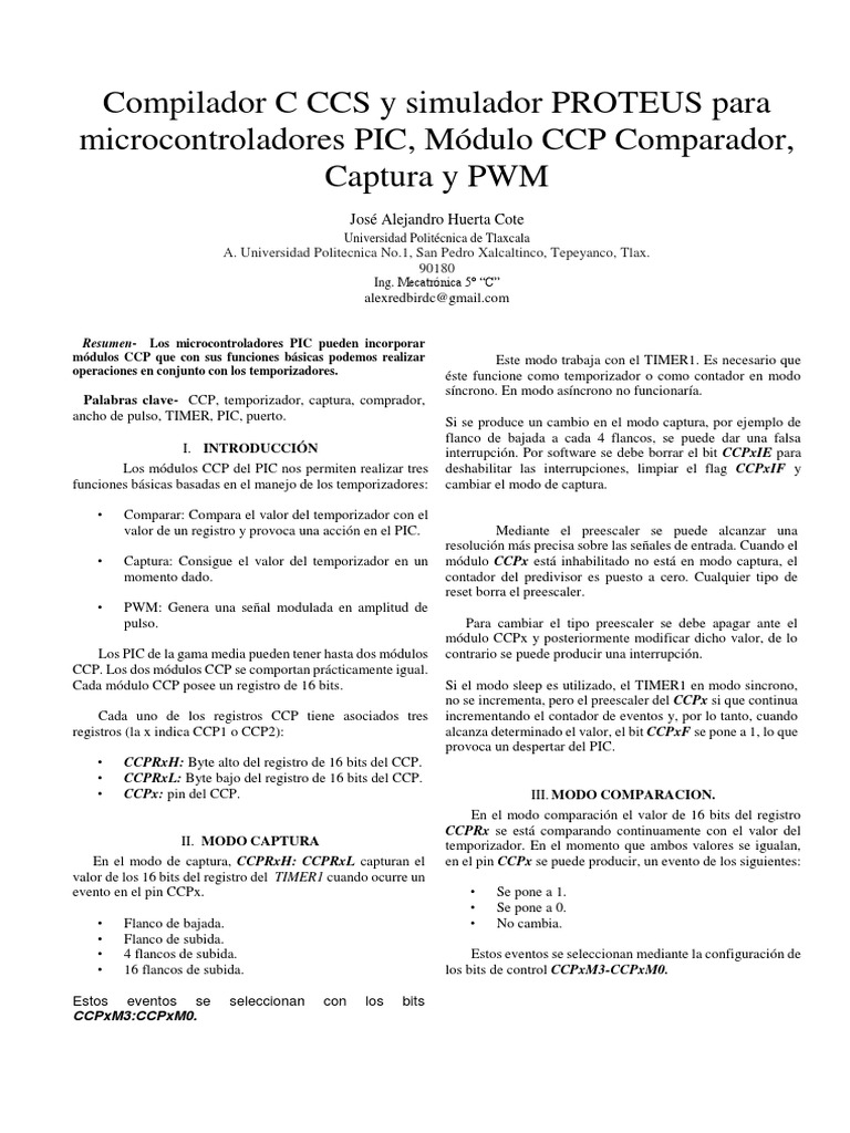 Ensayo Capitulo 6 de Programación Ccs y Proteus | PDF | Microcontrolador | Poco