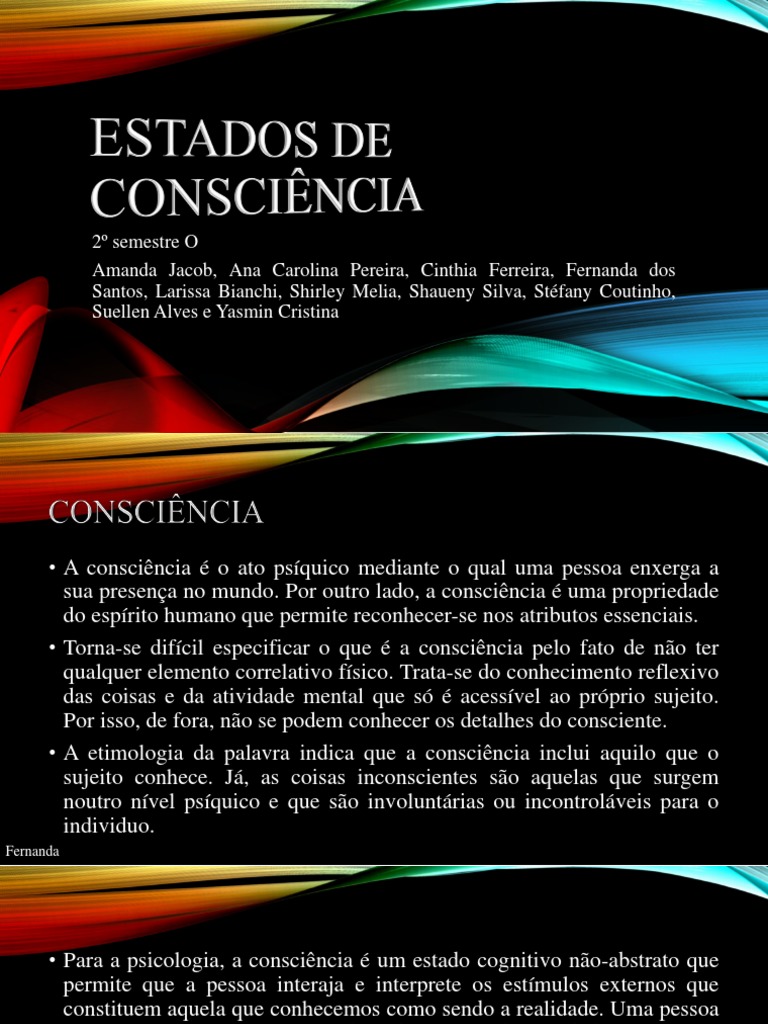 Tipos e Estados de Consciência | PDF | Dormir | Coma